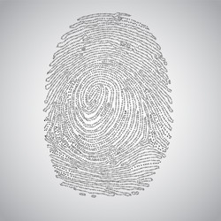Fingerprint with bar code Royalty Free Vector Image