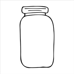 Hand drawn jar contour sketch kitchen objects Vector Image