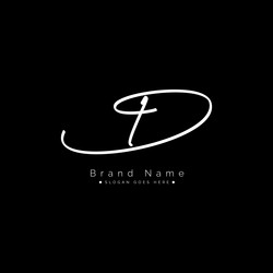 Initial letter d logo - handwritten signature logo