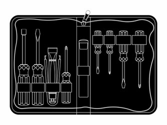 Tool kit maintenance outline only Royalty Free Vector Image