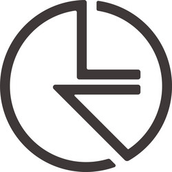 Letter l7 simple geometric line logo Royalty Free Vector