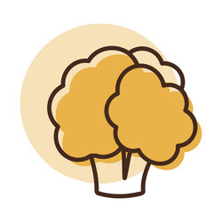Cauliflower isolated icon vegetable sign graph Vector Image