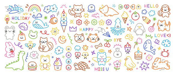 Cute kid icons collection of planet dinosaur Vector Image