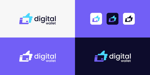 Digital wallet logo design template online Vector Image