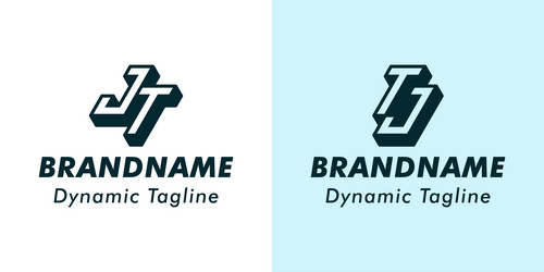 Letters tj line monogram logo suitable Royalty Free Vector