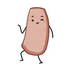 Smile meat character cartoon Royalty Free Vector Image