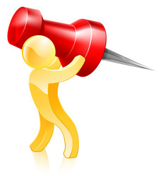 Push pin man Royalty Free Vector Image - VectorStock