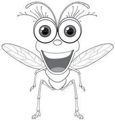 Happy fly cartoon character doodle Royalty Free Vector Image