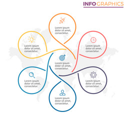 Infographic circular template with 6 options Vector Image