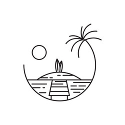 Pier logo design icon Royalty Free Vector Image