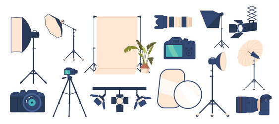 Photographer studio lighting equipment Royalty Free Vector