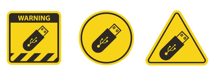Do not use flash drive symbol sign isolate Vector Image