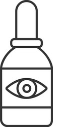 Eye drops bottle linear icon Royalty Free Vector Image