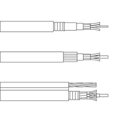 Fiber cable icon black icon isolated Royalty Free Vector
