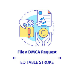 File dmca request blue concept icon Royalty Free Vector
