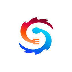 Letter s restaurant food logo template Royalty Free Vector