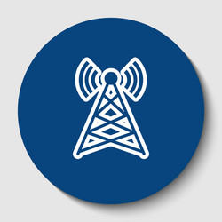 Antenna sign white icon Royalty Free Vector Image