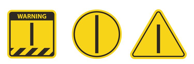 Caution on power symbol sign on white background Vector Image