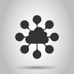 Cloud computing technology icon in flat style Vector Image