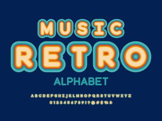 Bold retro groovy style alphabet typeface display Vector Image