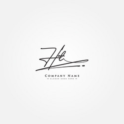 Simple signature logo for alphabet ht Royalty Free Vector