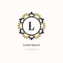 Luxury letter l monogram logo design Royalty Free Vector