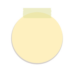 Round yellow sticky note template taped office Vector Image