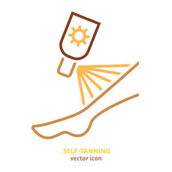 Self-tanning symbol logo element home beauty Vector Image