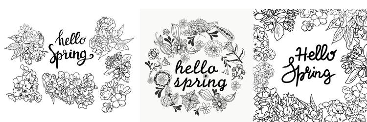 Spring Flowers Black and White Vector Images (over 57,000)