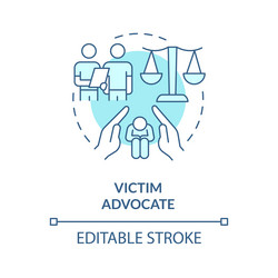 Victim advocate blue gradient concept icon Vector Image