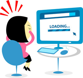 Loading bar on the screen of desktop computer Vector Image