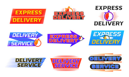 Express fast time delivery order logo banner Vector Image