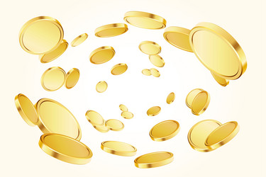 Golden money rotating gold coin Royalty Free Vector Image