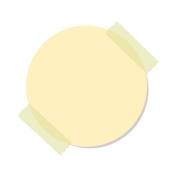 Round yellow sticky note template taped office Vector Image