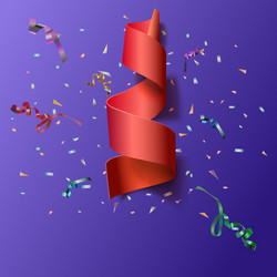 Streamers with confetti Royalty Free Vector Image