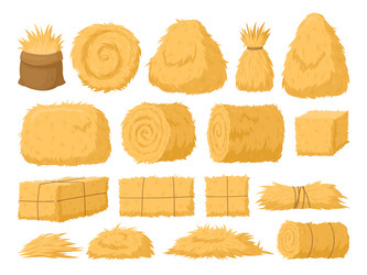 Cartoon haystack and pitchfork rural stacked Vector Image