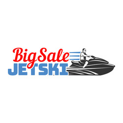 Extreme sport jet ski label design Royalty Free Vector Image