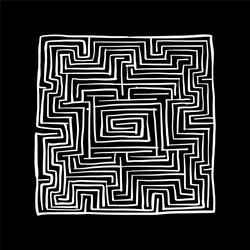 Labyrinth square sketch for your design Royalty Free Vector
