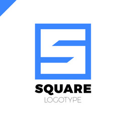 Letter s square negative space logo design element