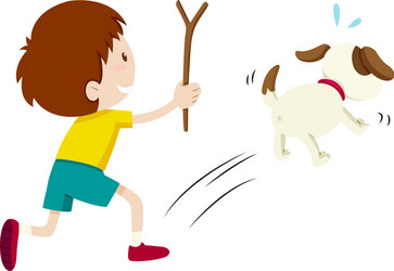 Monster chasing boy isolated character nightmare Vector Image