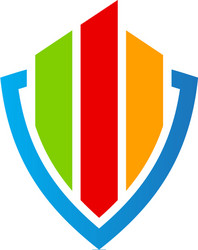 Graph logo with shield concept Royalty Free Vector Image