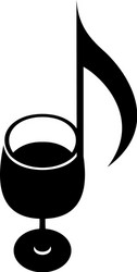 Wine glass as note score of music creative logo Vector Image
