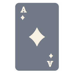 Card ace clubs silhouette Royalty Free Vector Image