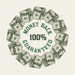 Circular color money frame with us dollar bills Vector Image