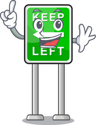Two finger keep left cartoon isolated mascot Vector Image