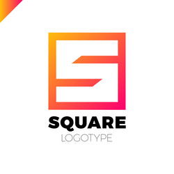 Letter s square negative space logo design element