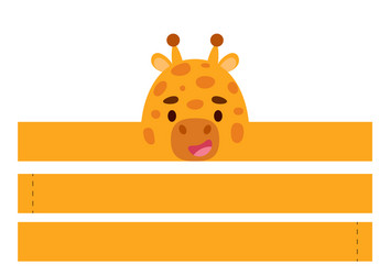 Printable giraffe paper crown diy cut party Vector Image