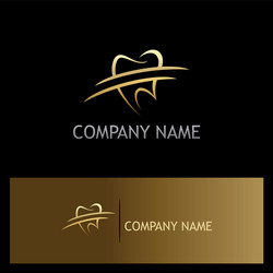 Dental tooth abstract gold logo Royalty Free Vector Image