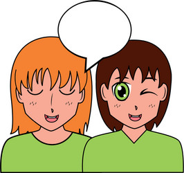 Anime girls talking Royalty Free Vector Image - VectorStock