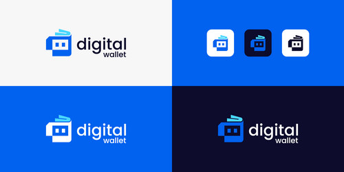 Digital wallet logo design template online Vector Image
